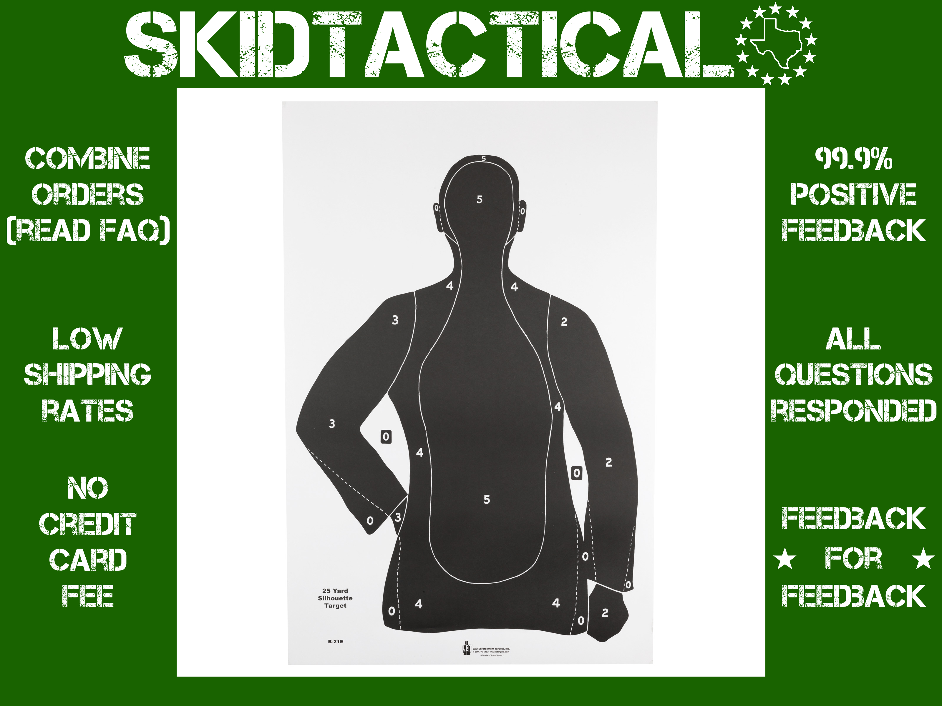 Action Target B-21 Qualification Target (Black) - 100 Pack - Shooting ...