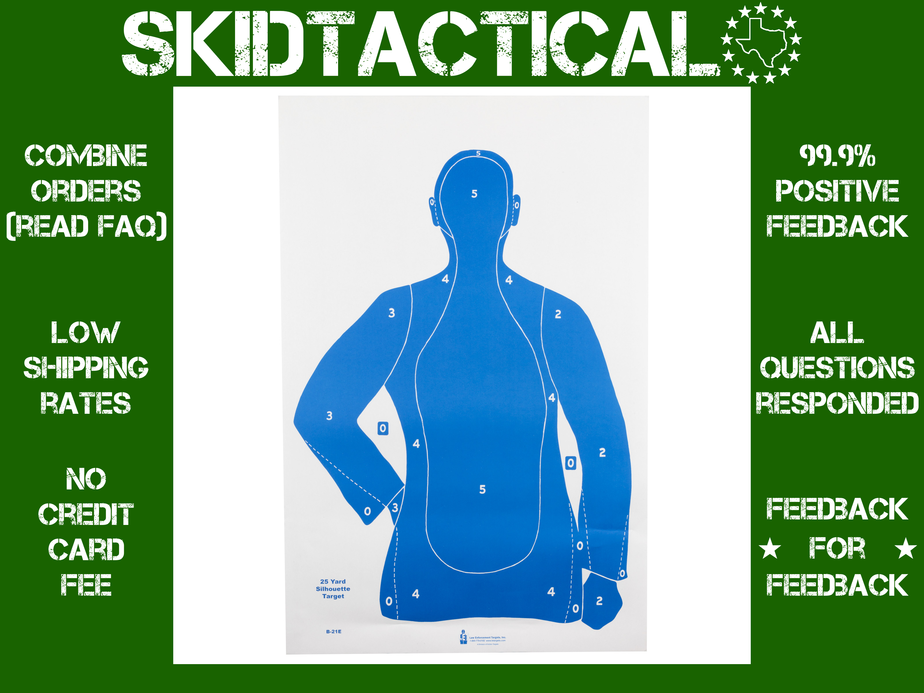 Action Target B-21 Qualification Target (Blue) - 100 Pack - Shooting ...