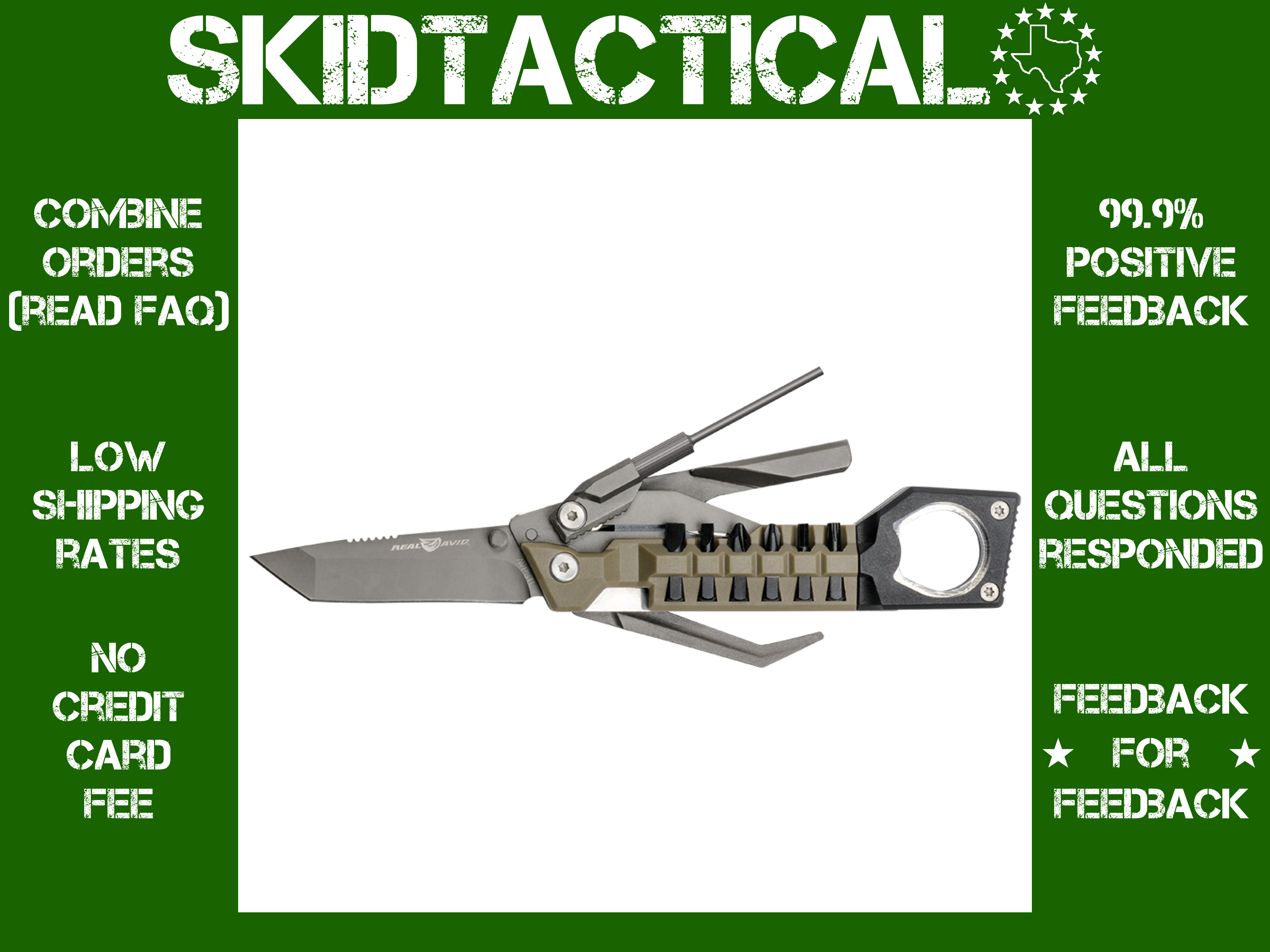 Real Avid The Pistol Tool Stainless Steel Multi-Tool - Flat Dark Earth ...