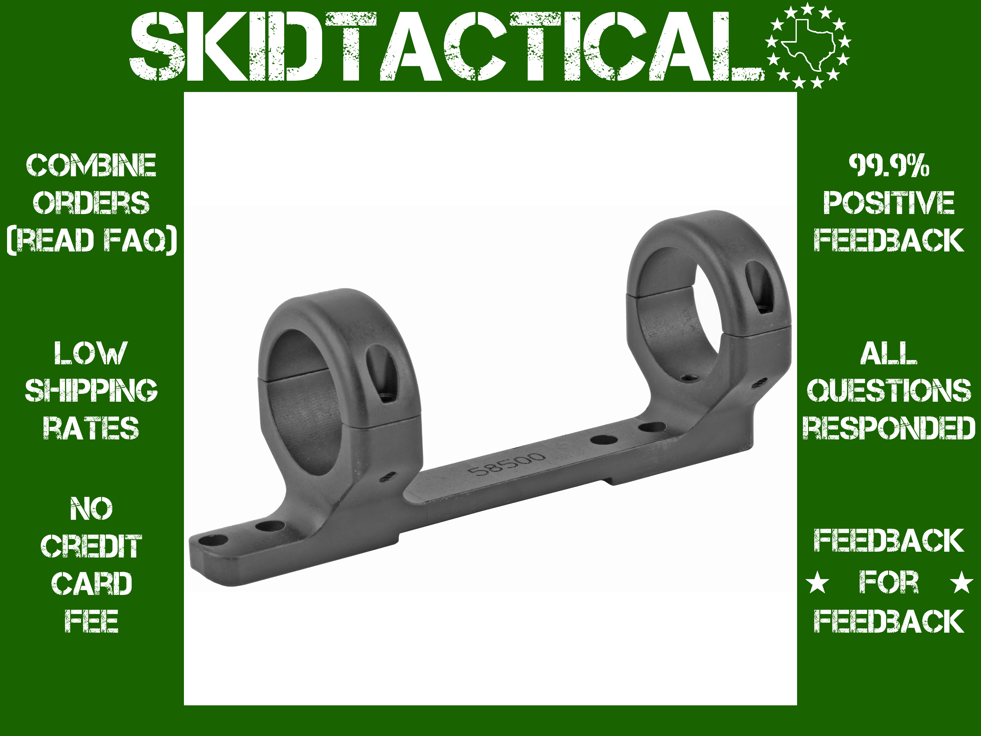 DNZ Browning BAR Game Reaper Mount 30mm High - Black - Scope ...