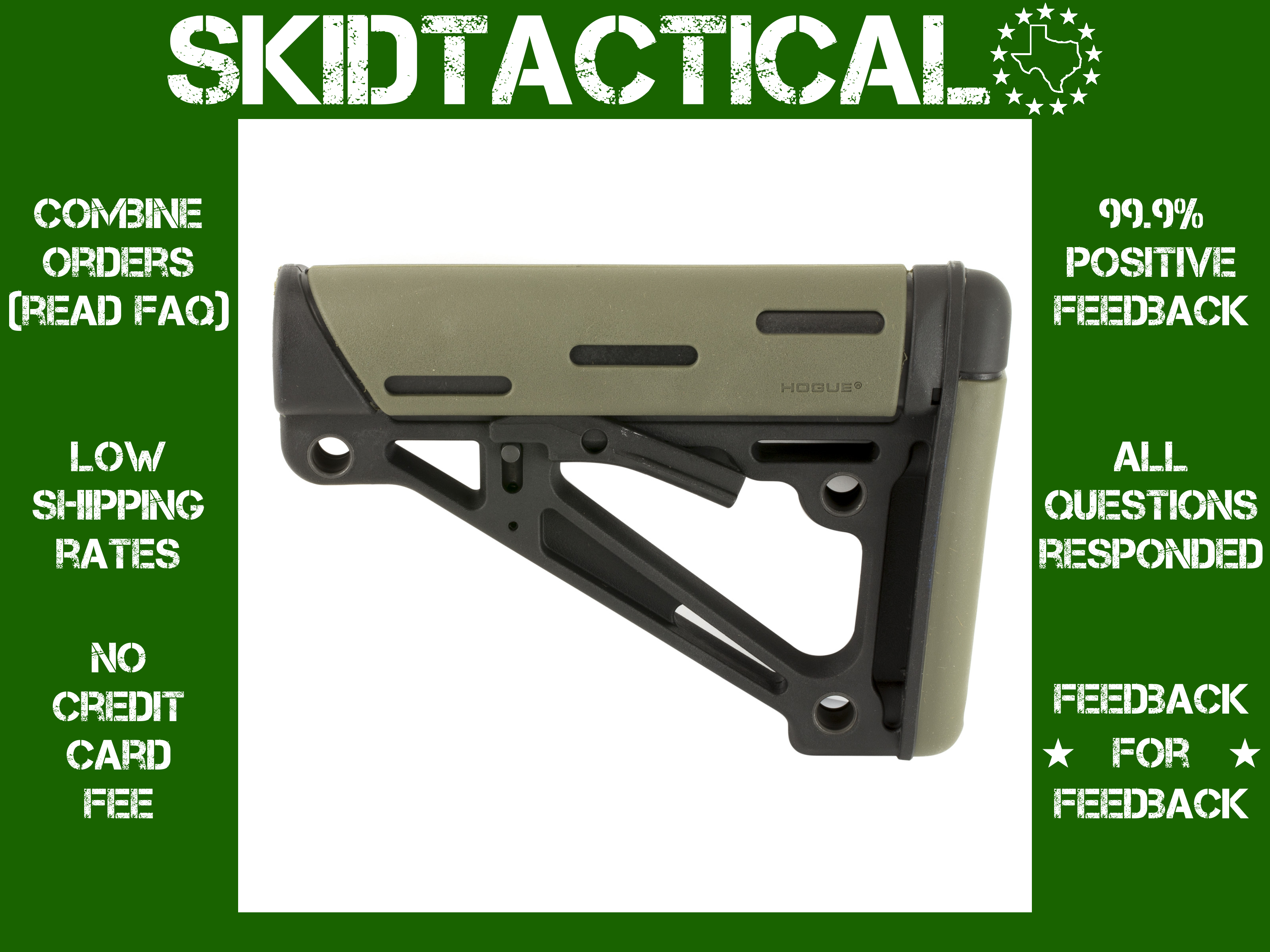 Hogue AR-15/M16 OverMolded Collapsible Buttstock (Mil-Spec Buffer Tube ...