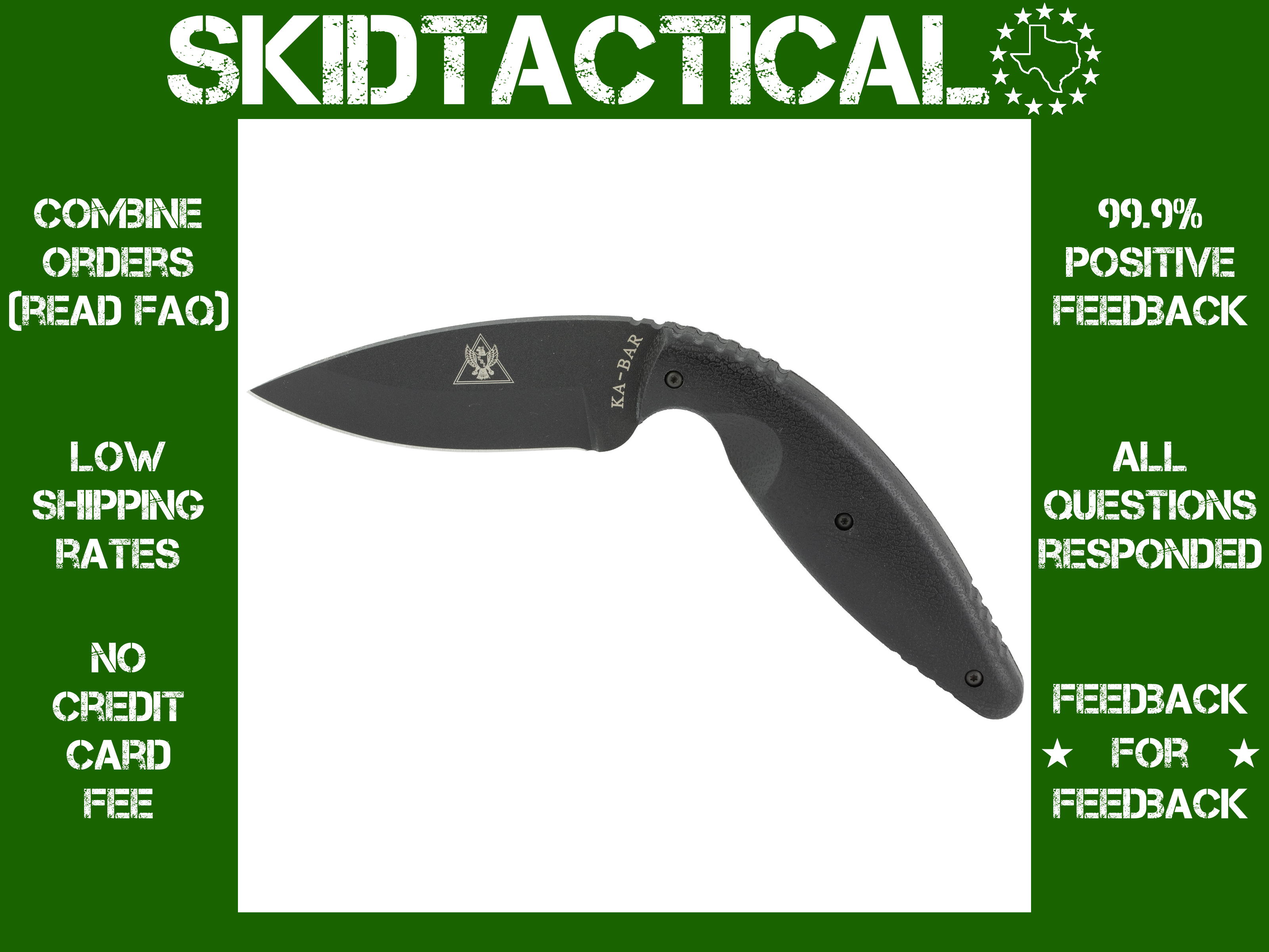 KA-BAR Knives TDI Law Enforcement AUS 8 Fixed Blade Knife 3.688 ...