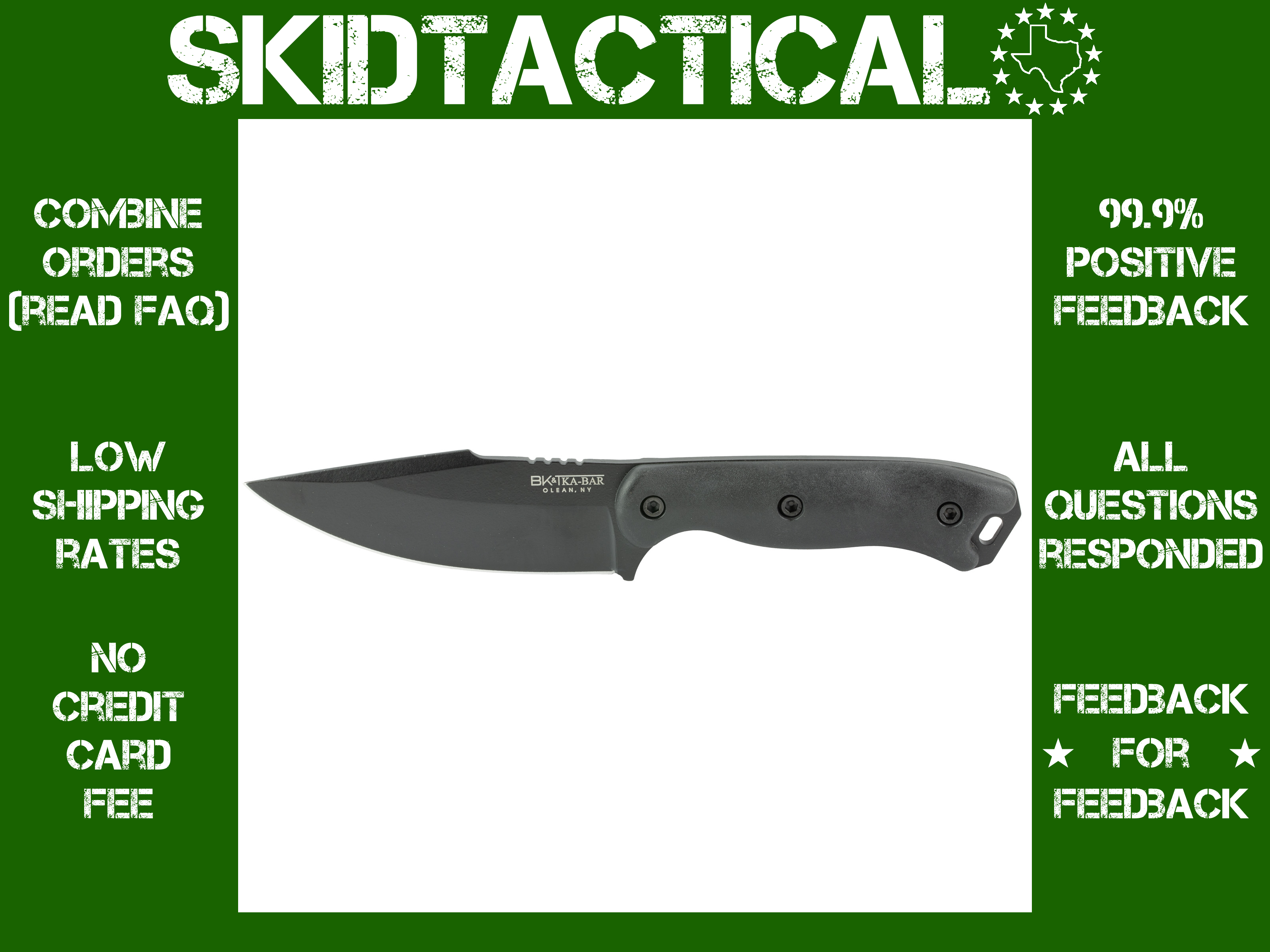 KA-BAR Knives Becker Harpoon 1095 Cro-Van Fixed Blade Knife 4.5 ...