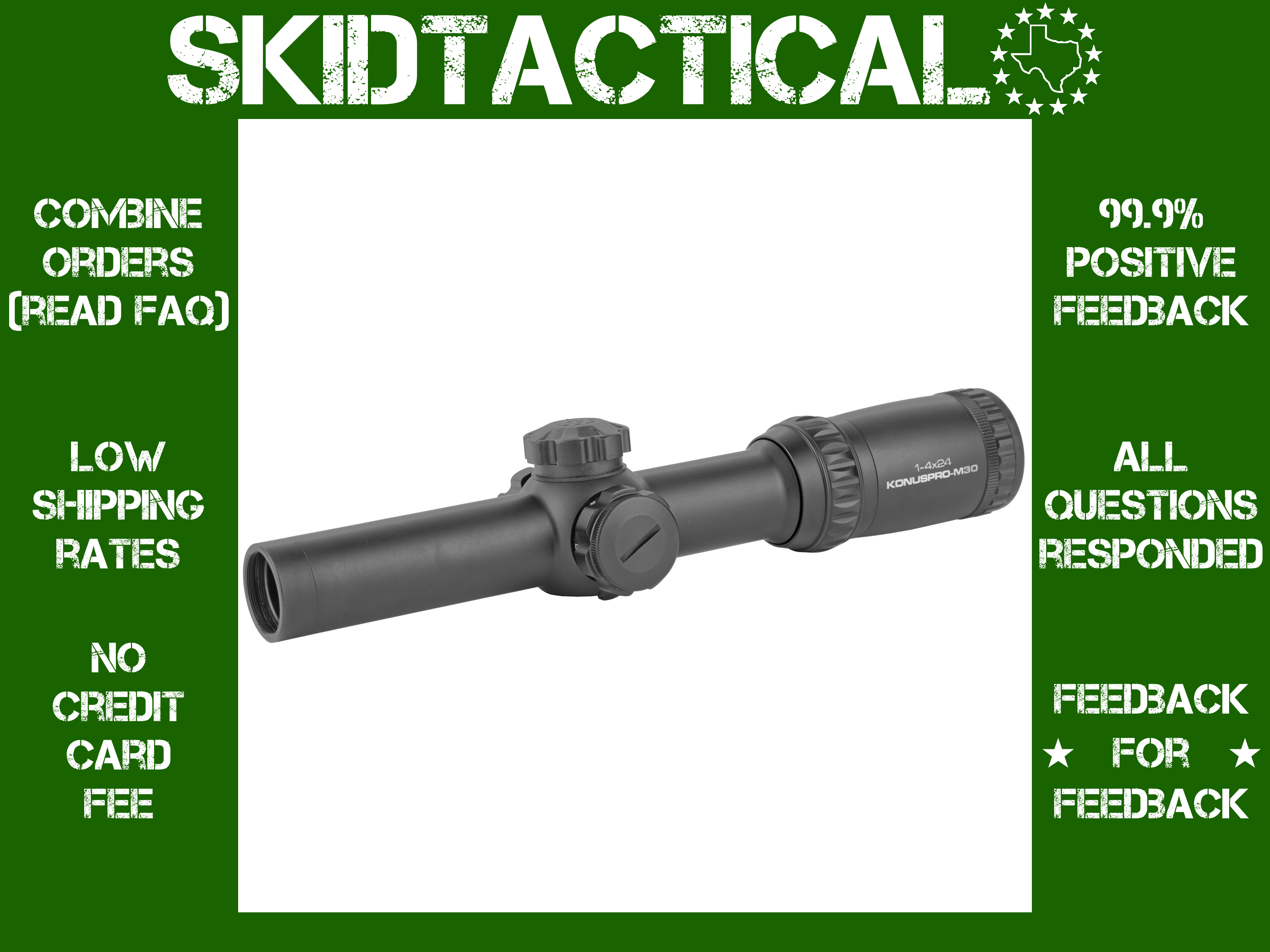 Konus Pro M30 Riflescope Illuminated Mil-Dot 1-4X Rifle Scope 30mm ...