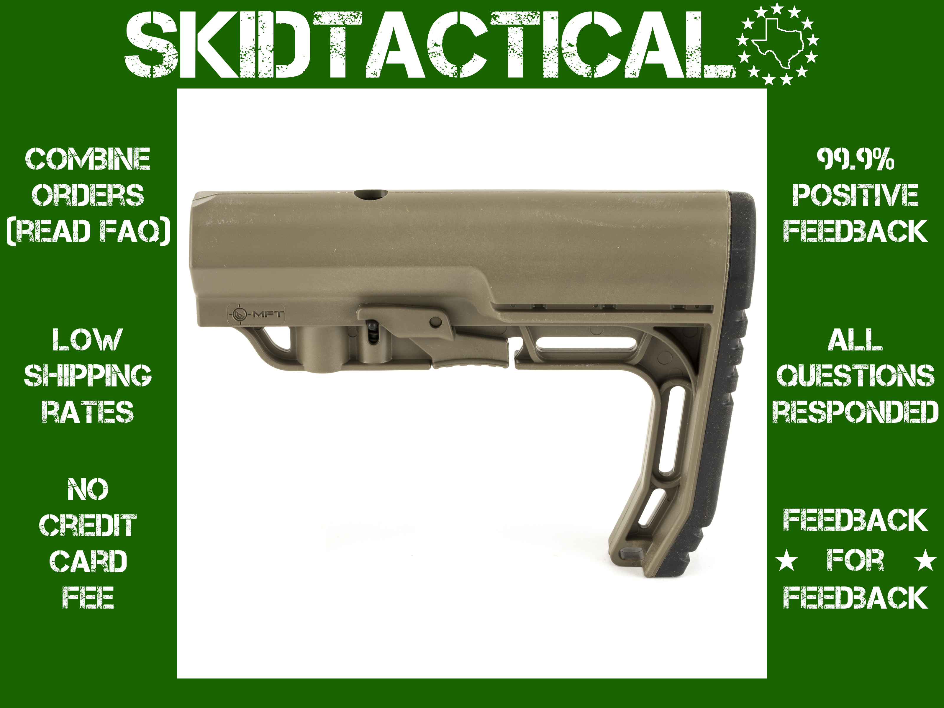 Mission First Tactical (MFT) 6 Position Stock Battlelink Minimalist Mil ...