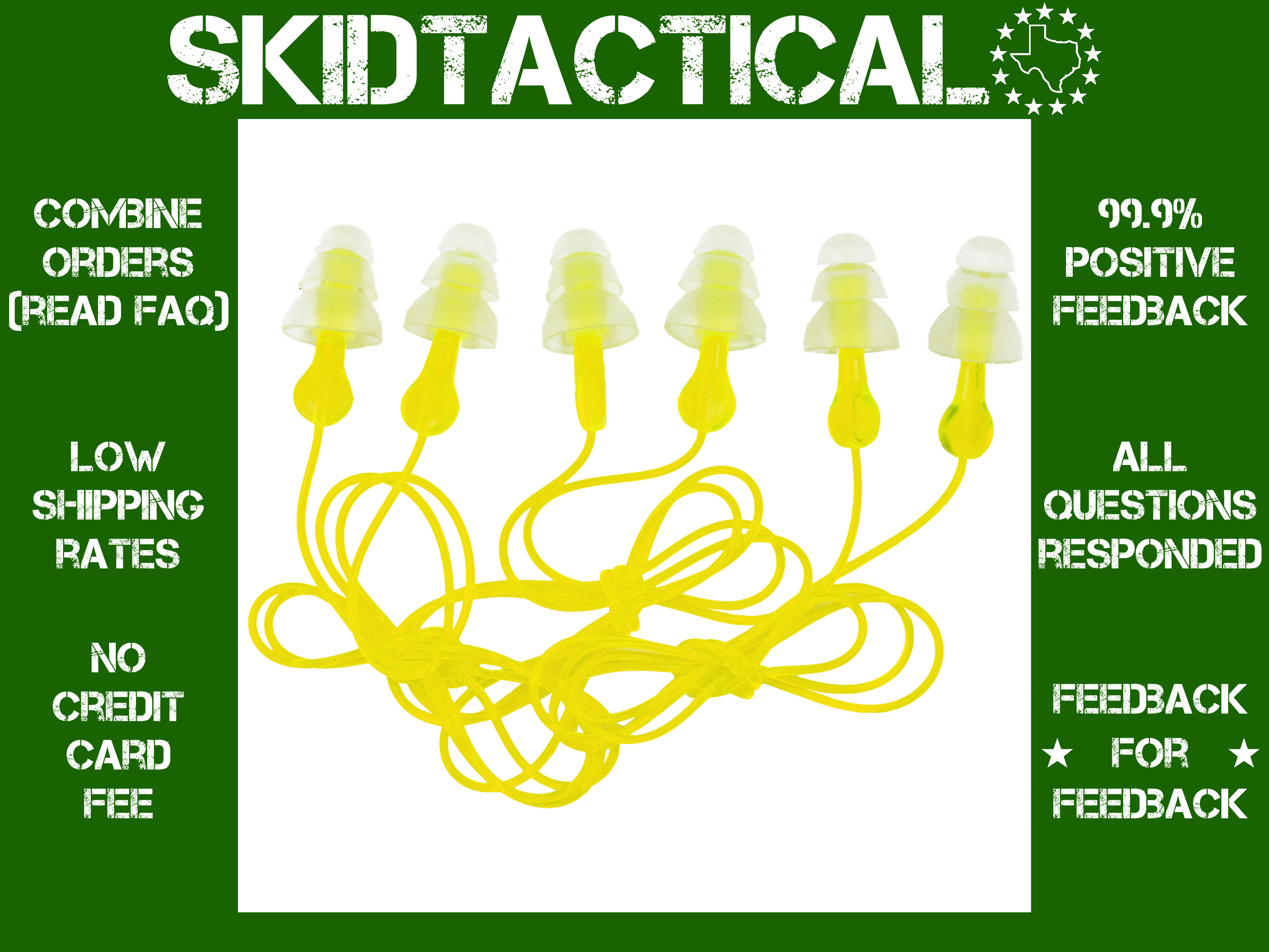 3M/Peltor Tri-Flange Rubber Ear Plug - 3/Pack - Yellow - Shooting ...