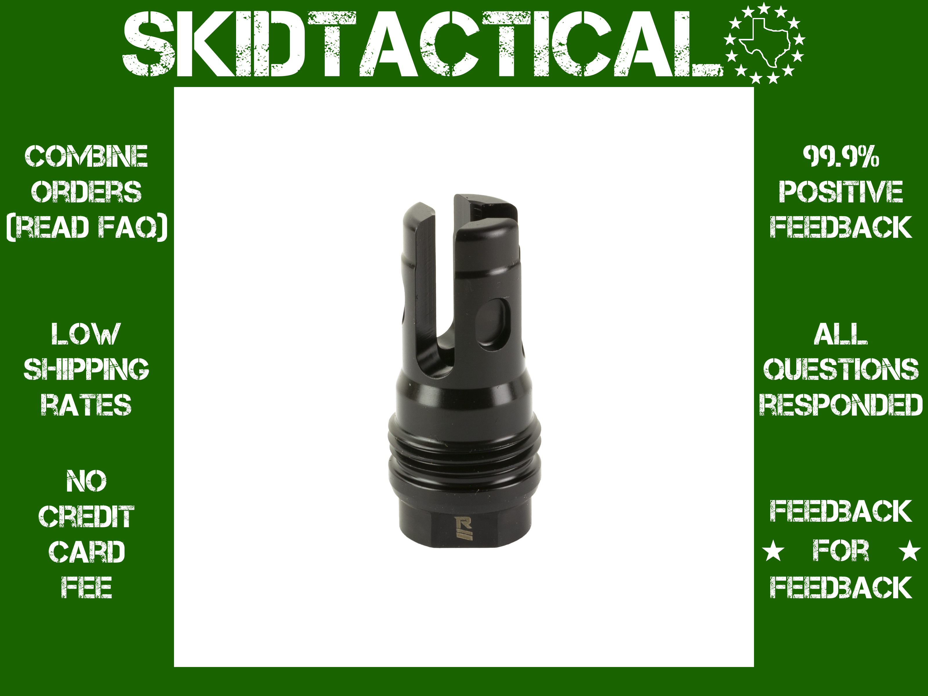 Rugged Suppressors 9/16X24 R3 Flash Mitigation System Flash Hider ...