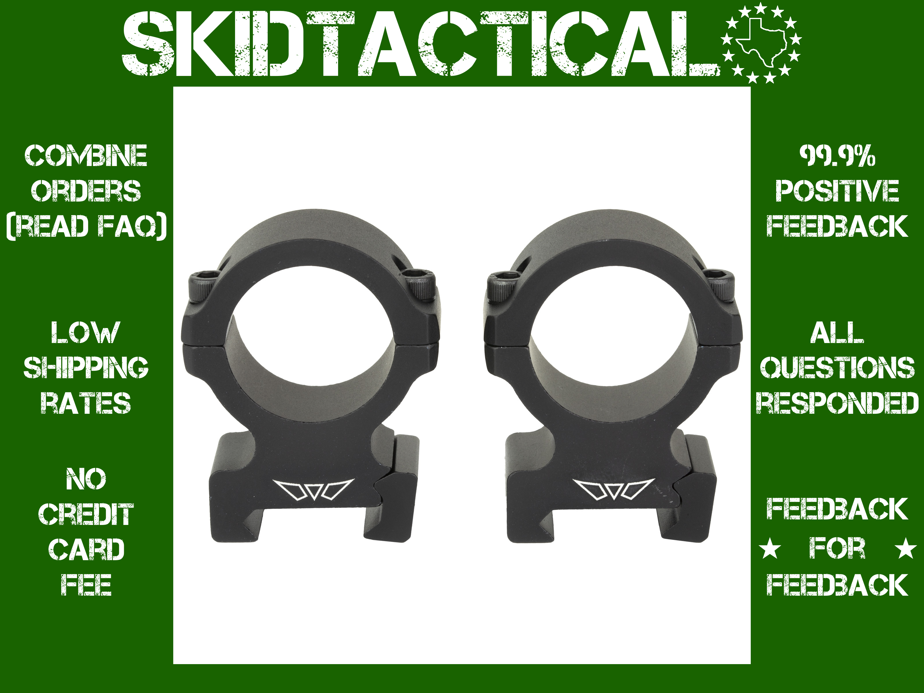 Warne Picatinny Vapor Ring 1" High - Black - Scope Accessories & Parts ...