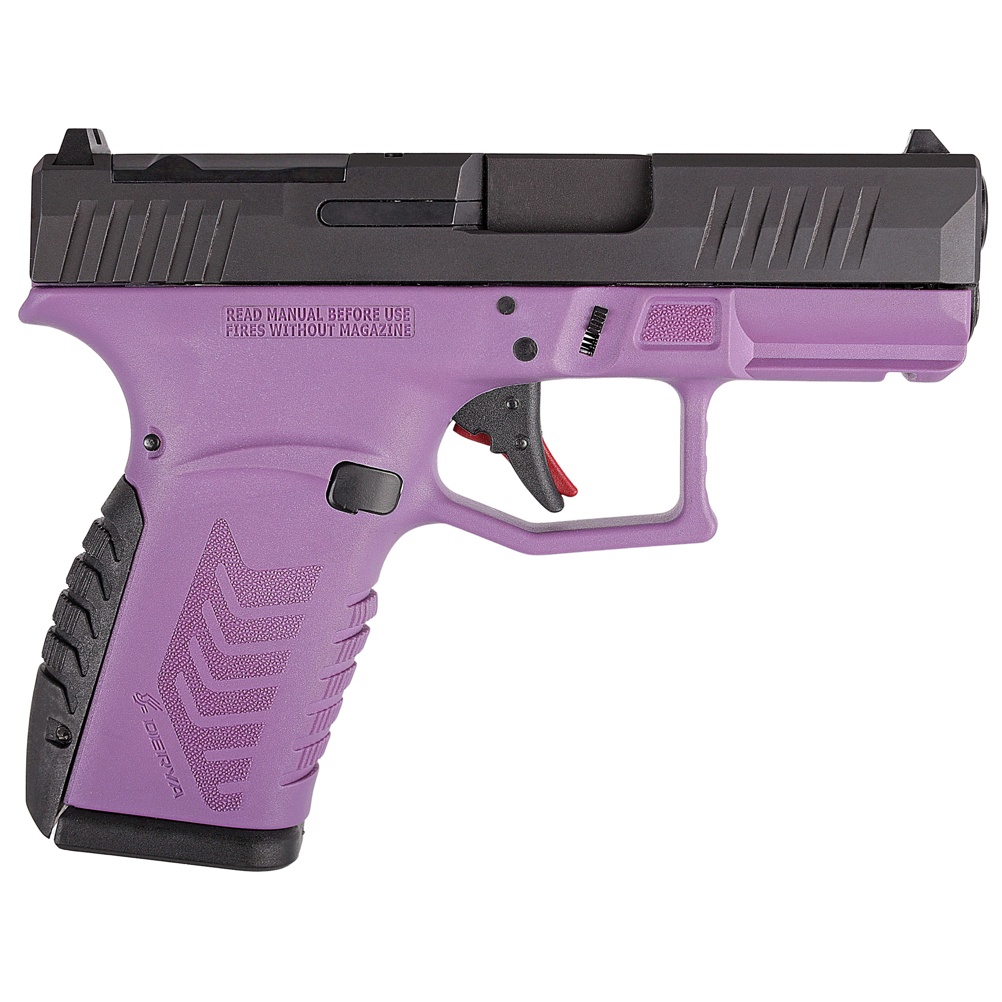 Derya DY9Z Striker Fired 3.5" 9mm 15rd Fiber Optic - Purple, Black