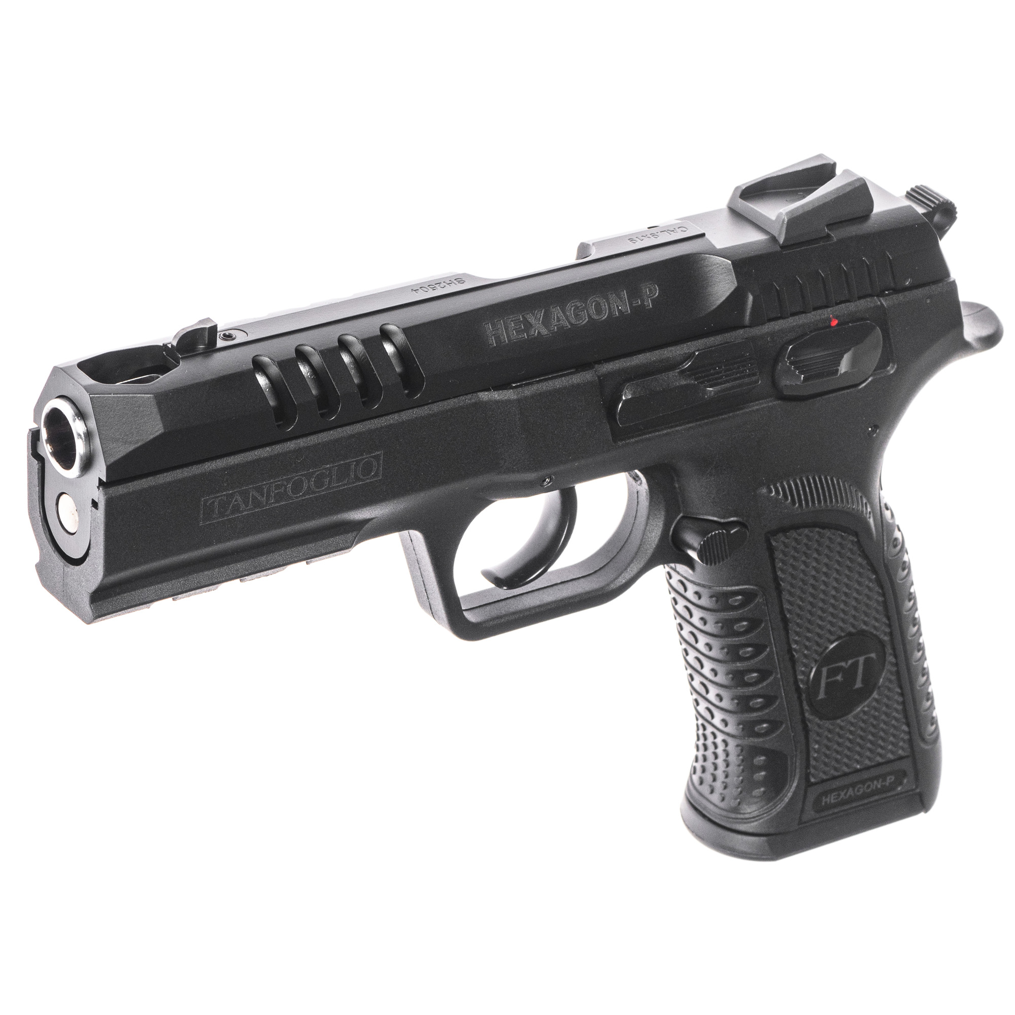 Tanfoglio Hexagon P DA/SA 4.45" 9mm 17rd Adjustable Sights - Black