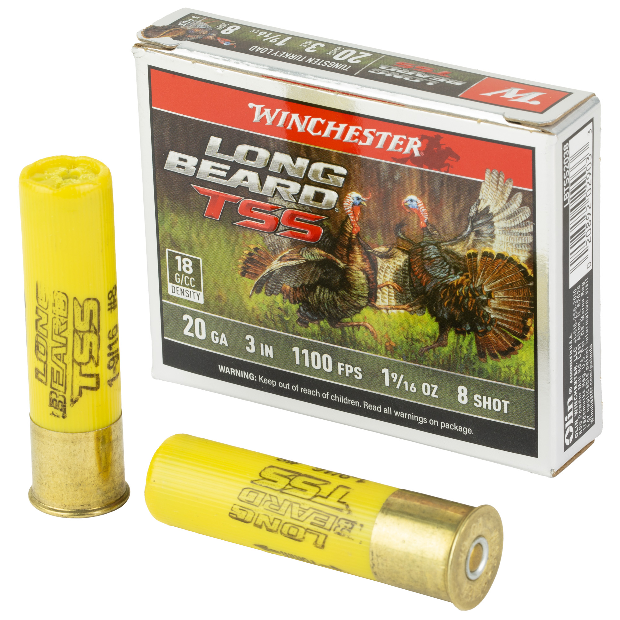 Winchester Long Beard TSS 20 Gauge 3" #8 Shotshell - 5rd